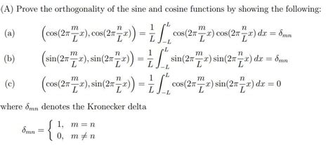 solved a prove the orthogonality of the sine and cosine
