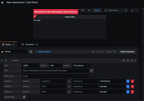 Network Error · Grafana Grafana Infinity Datasource · Discussion 62 · Github