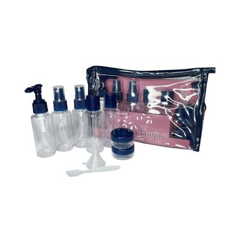 Kit De Frascos Para Viagem 9 Pecas Porta Shampoo Condicionador Oleo