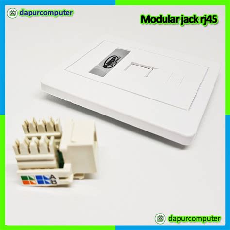 Jual Socket Kabel Lan Outlet Modular Jack Rj45 Faceplate Cat5e Murah Shopee Indonesia