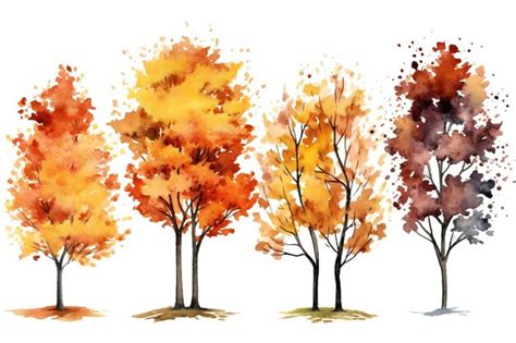 Premium AI Image A Series Of Trees With Different Colors Of Different Colors