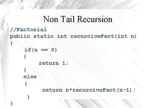Cs 211 Object Oriented Programming Tail Recursion Tail