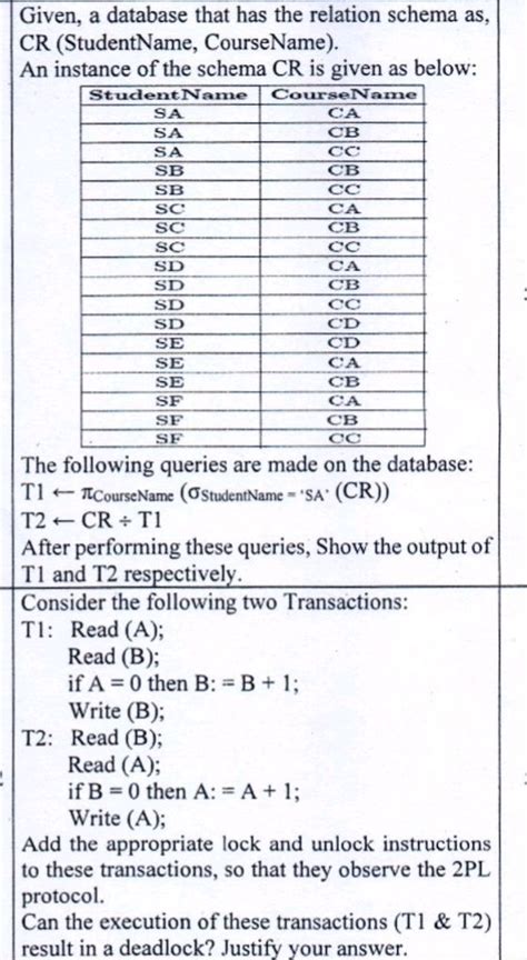 Given a database that has the relation schema | StudyX
