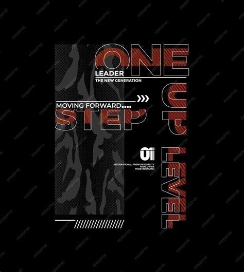 Premium Vector One Level Up Motivational Quotes Typography Abstract