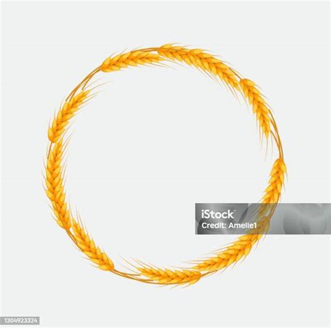 텍스트가 있는 밀 프레임 디자인용 템플릿입니다 벡터 일러스트레이션 0명에 대한 스톡 벡터 아트 및 기타 이미지 0명 1위 갈색 Istock