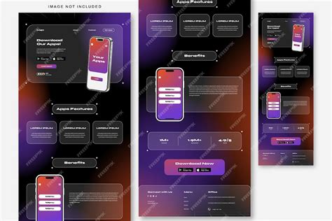Premium Vector Mobile Apps Landing Page Design Template