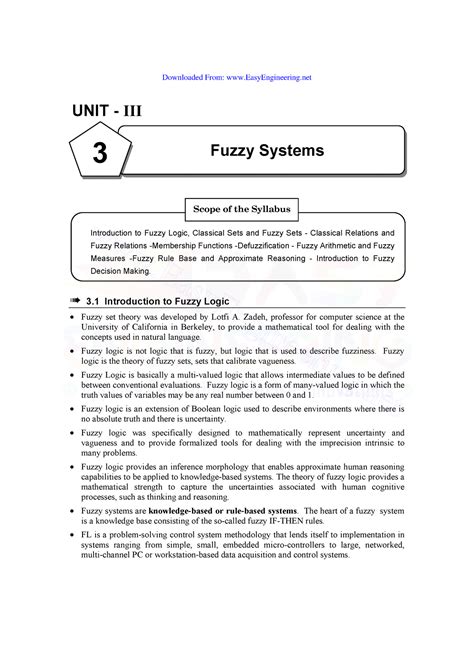 Cs8086 Unit 3 By Its The Notes Introduction To Fuzzy Logic Classical Sets And Fuzzy