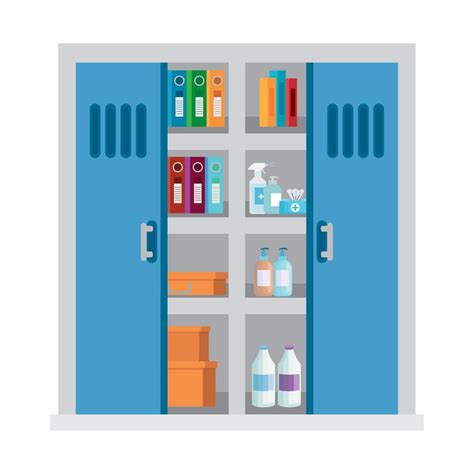 Locker With Productos Cleaning And Objects 17442993 Vector Art At Vecteezy