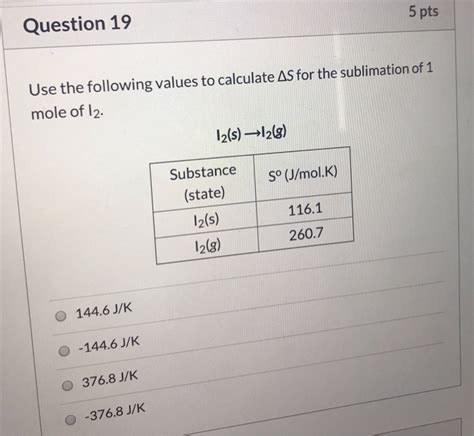 solved 5 pts question 19 use the following values to