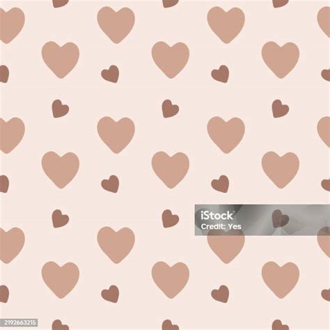 하트 완벽 한 패턴입니다 Caramel 카페 베이커리를 위한 따뜻한 컬러 프린트 발렌타인 데이 장식 프린트 일러스트레이션입니다 벡터 공휴일에 대한 스톡 벡터 아트 및 기타