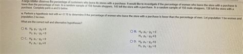 solved determine null and alternative hypothesesdetermine test