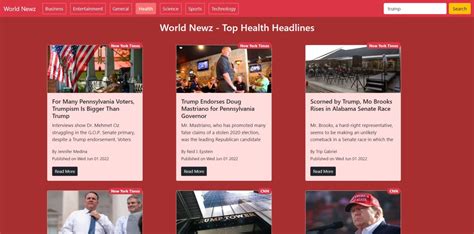 Technology Data React Github Project News Api Reacthooks