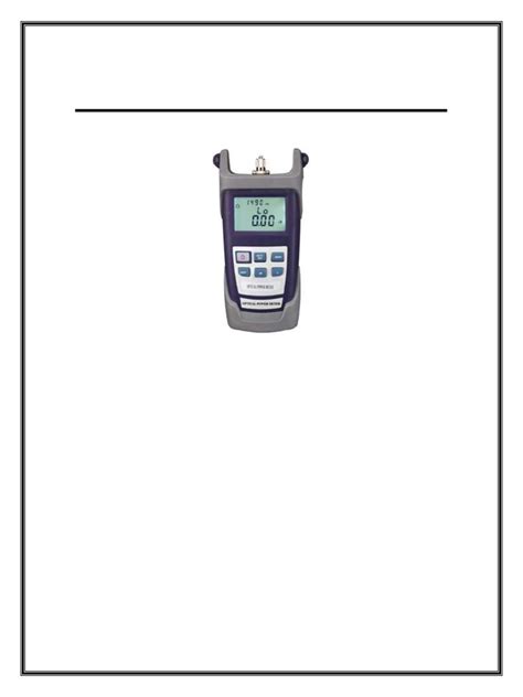 Optical Power Meter Pdf