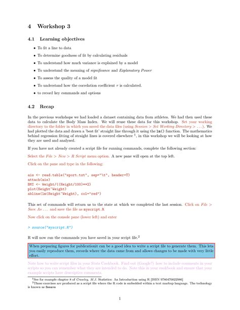 R Workshop 3 Information On Working With The Statistical Programming Language R 4 Workshop