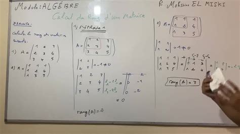 Matrices Calcul Du Rang Dune Matrice Part 2 Exercice 1 All You Need Najma6 Posted A Video