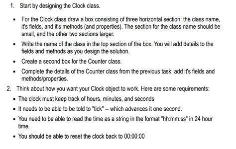 I Need Help With Creating A Clock Class STEP Chegg Com