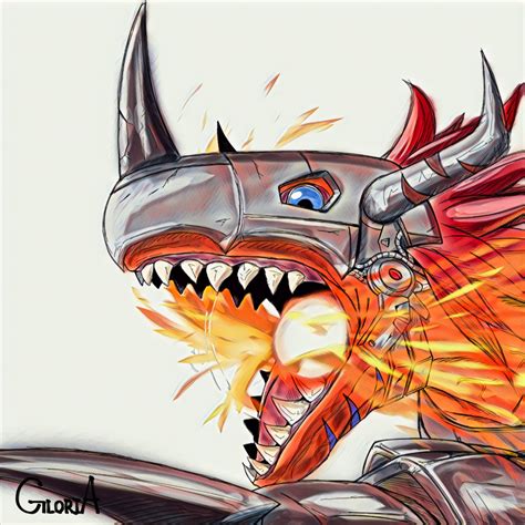 Metalgreymon Digimon Drawn By Gloria Ggggggsan Danbooru