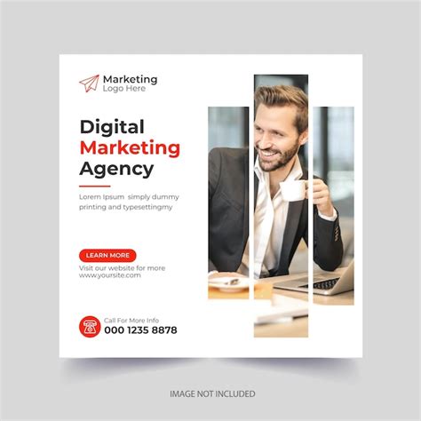 크리에이티브 마케팅 에이전시 소셜 미디어 포스트 템플릿 디자인 프리미엄 벡터