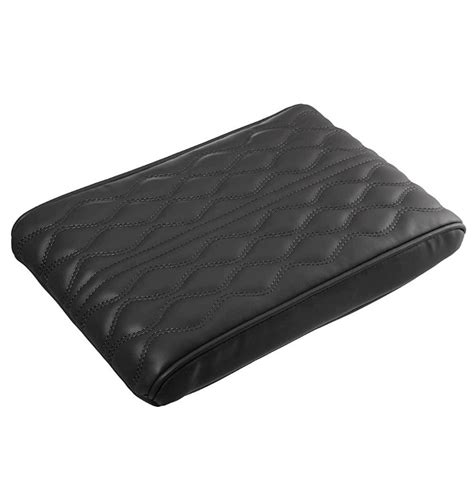 X Autohaux 블랙 인조 가죽 센터 콘솔 커버 패드 팔걸이 보호 커버 패드 교체 기아 스포티지 Nq5 티몬