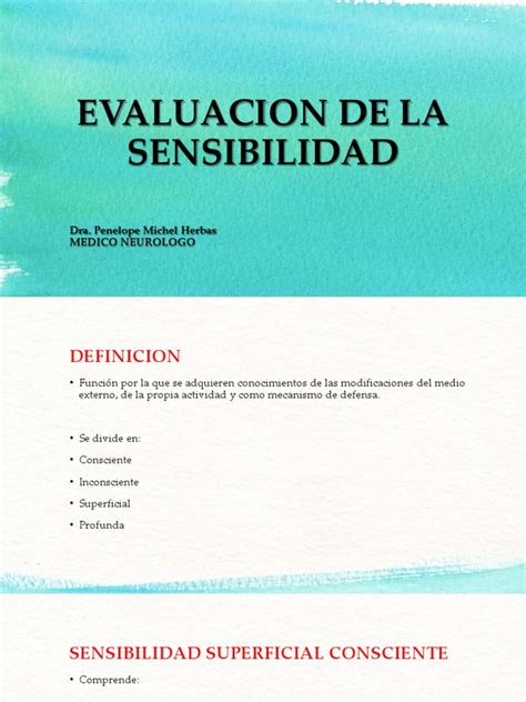Evaluación De La Sensibilidad Neurológica Pdf Dolor Percepción
