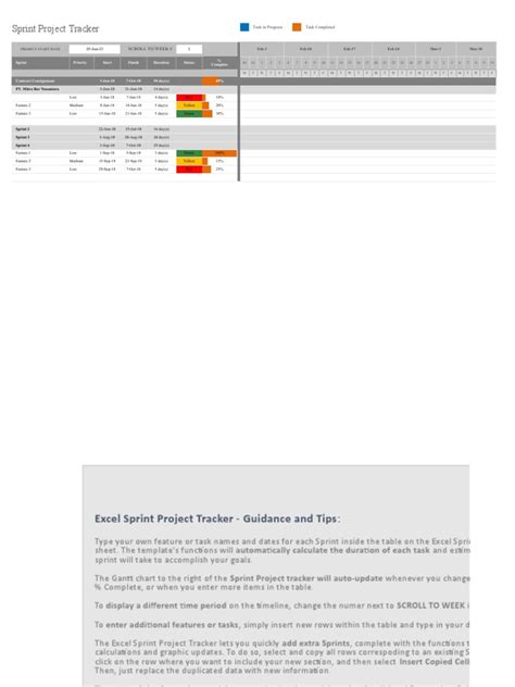 Excel Sprint Project Tracker Template Pdf Microsoft Excel Computing