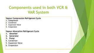 Difference Between Simple Vapour Compression Cycle And Simple Vapour Absorption Cycle PPTX