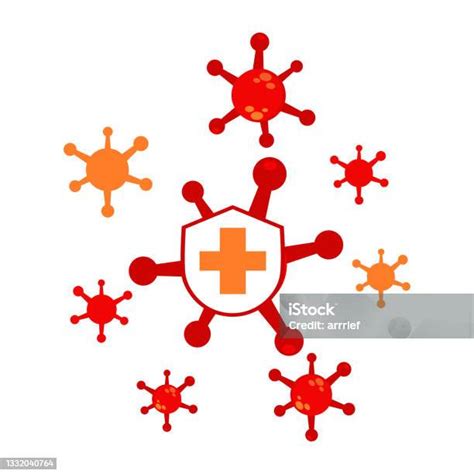 건강 기호 일러스트 디자인과 방패 전염병 바이러스 보호 일러스트레이션 바이러스 일러스트 디자인 흰색 배경에 0명에 대한 스톡 벡터 아트 및 기타 이미지 Istock
