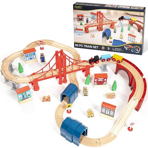 Trenes De Madera De Amazon Fun Little Toys Juego De Tren