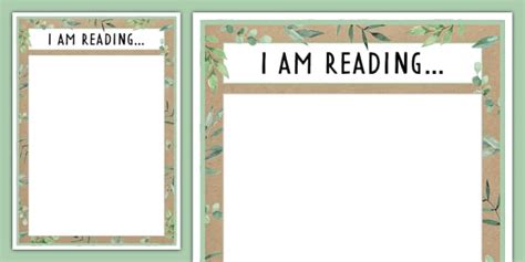 Botanical Themed I Am Reading Display Poster Teacher Made