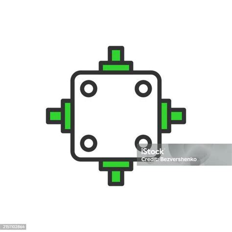 정션 박스 라인 디자인 녹색 접합 상자 전기 연결 터미널 배선 흰색 배경 벡터 정션 박스 편집 가능한 획 아이콘입니다 디자인에