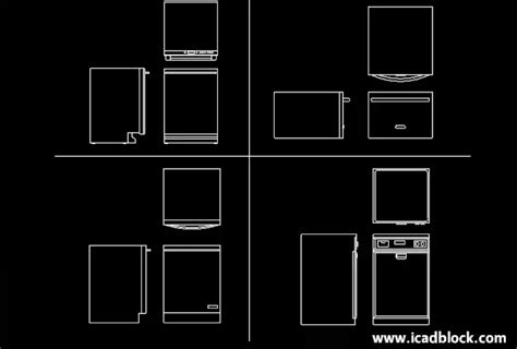Dishwasher Dwg Autocad Model Icadblock