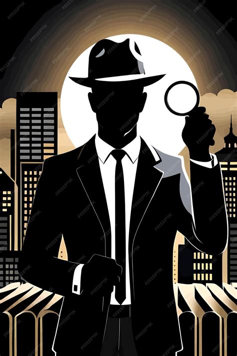 Detective Silhouette Magnifying Glass