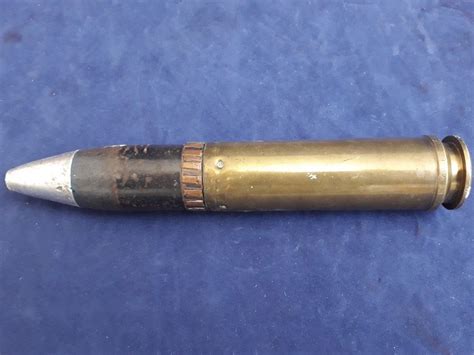 Inert Display Aden 30mm Round Brass Case Steel Projectile With Alloy Nose Cone Antique