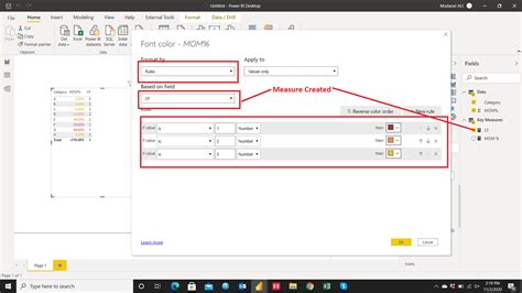 conditional format negative percentages dax calculations enterprise