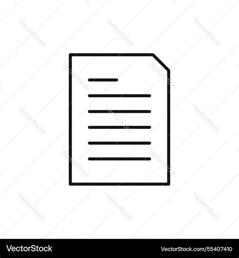 Document Icon Simple Thin Line Royalty Free Vector Image