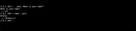My First Writing Inspiration How To Get Input From The Ruby Console