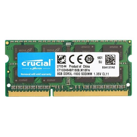 خريد و قيمت رم لپ تاپ کروشیال 8 گیگ Ddr3l 1600 Mhz Cl11