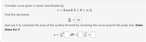 Solved Consider Curve Given In Polar Coordinates By Chegg