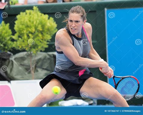 Tennis Player Andrea Petkovic Preparing For The Australian Open At The Kooyong Classic Editorial