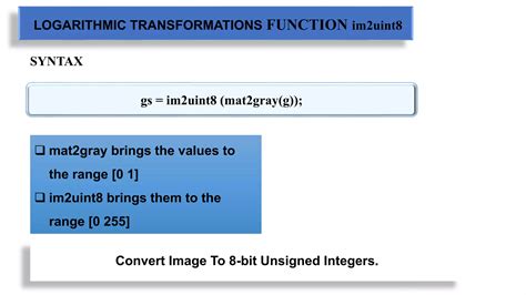 Intensity Transformation Functions Of Image With Matlab Pptx