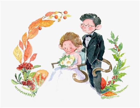 수채 부부 웨딩드레스 일러스트 Png 수채화 부부 이미지 벡터 Psd 파일 Pngtree Watercolor Disney Characters Disney