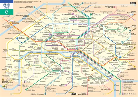Printable Paris Metro Map