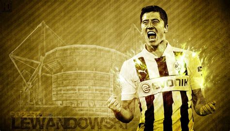 Lewandowskis Dynamic Passion In Yellow Wallpaper Background Free