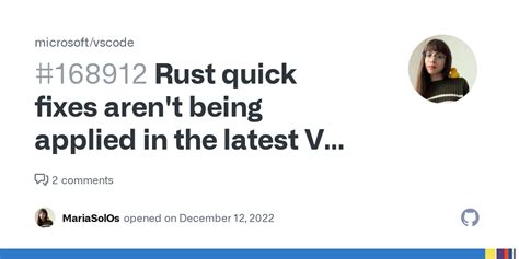 Rust Quick Fixes Aren T Being Applied In The Latest VS Code Insiders Issue Microsoft