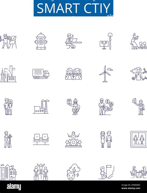 Smart Ctiy Line Icons Signs Set Design Collection Of Smart City Iot