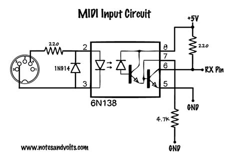 Midi To Cv Schematic