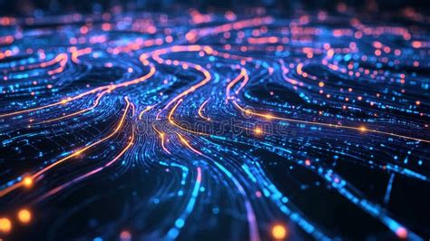 Exploration Of An Abstract Ai Generated Network With Luminous Circuits