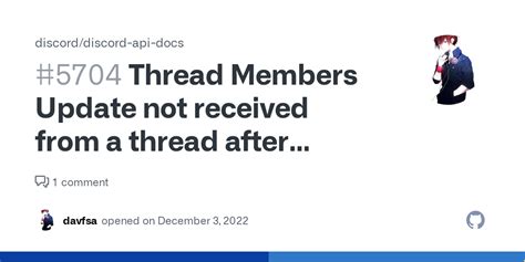Thread Members Update Not Received From A Thread After Access Lost Due