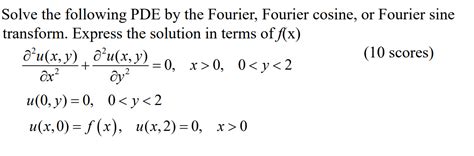 solved solve the following pde by the fourier fourier
