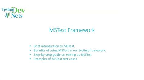 Mstest Framework Part 1 Youtube